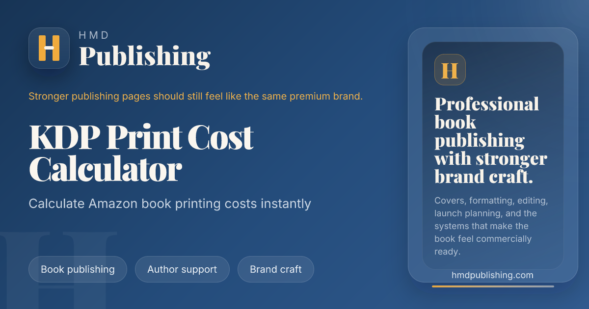 KDP Print Cost Calculator | Amazon Book Printing Costs 2026 | HMD ...