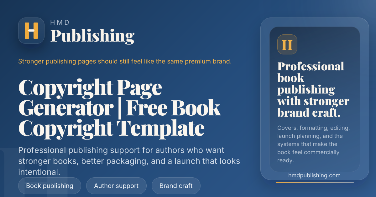 Copyright Page Generator | Free Book Copyright Template 2026